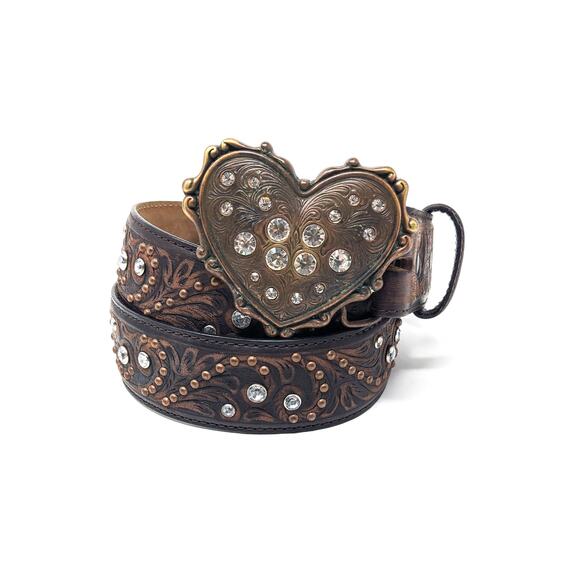 Justin Boots | Accessories | Justin Womens 32 Belt Heart 25 Year Tooled ...